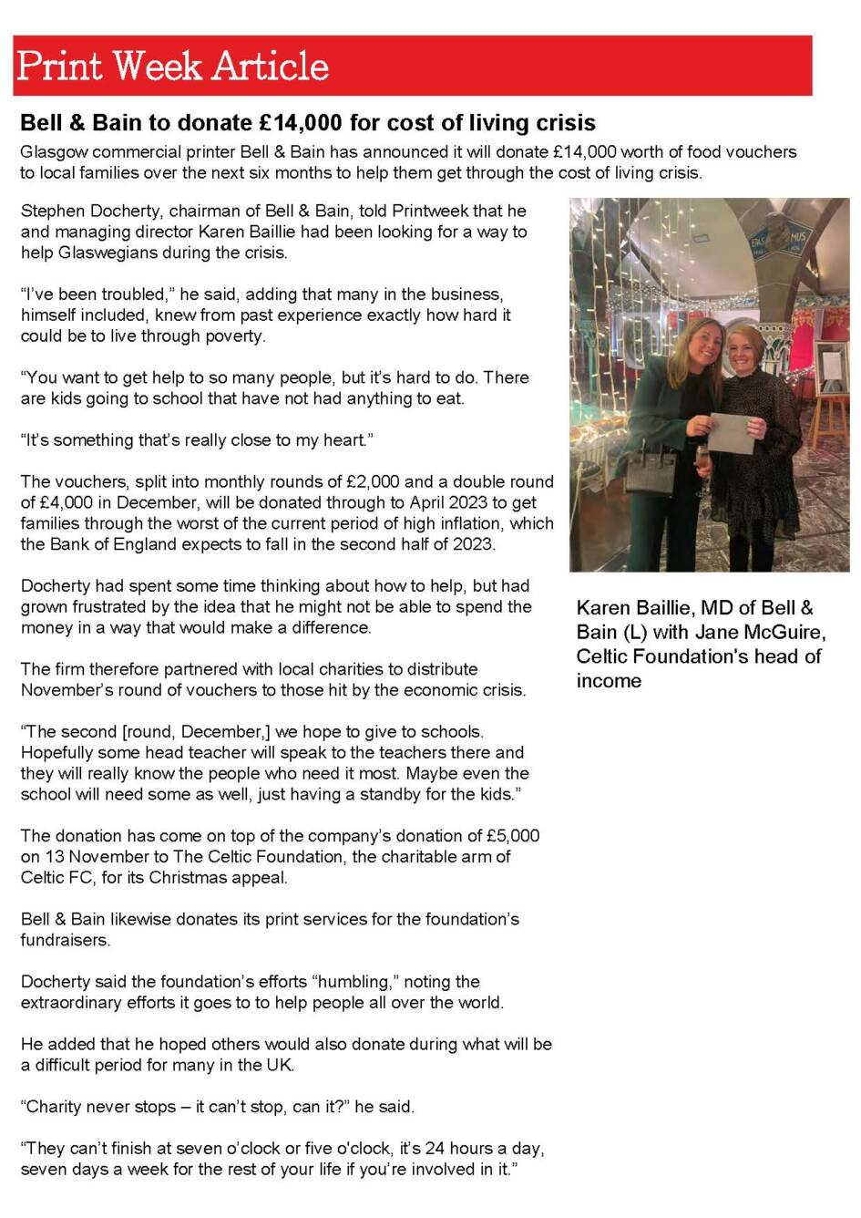 November Newsletter - Bell & Bain